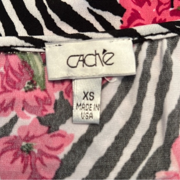Cache | Tops | Cache Floral Zebra Print Lace Trim Cami Top | Poshmark